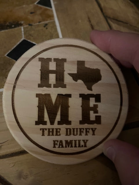 Custom Laser Engraved Home -State Coasters with Name – Express Your Shirts